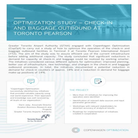 Copenhagen Optimization Case study - optimization study - check-in and baggage outbound at ...