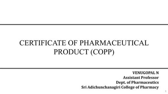 Copp- Certificate of Pharmaceutical Products | PPT