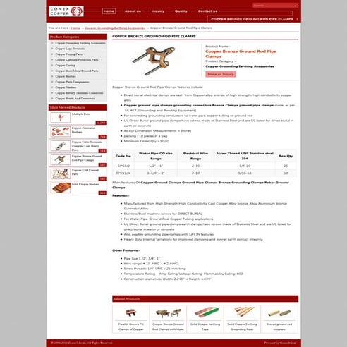 Copper bronze ground rod pipe clamps | PDF