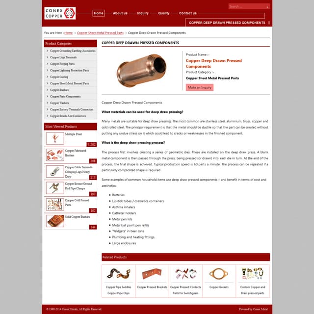 Copper deep drawn pressed components | PDF