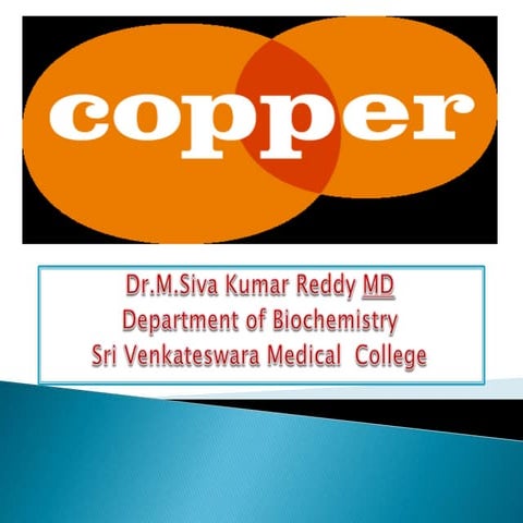 Copper clinical importance for medical students | PPTX