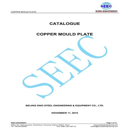 Copper mould plate | PDF