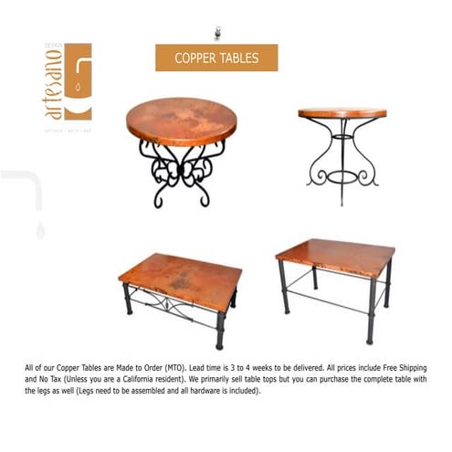 Different Types of Copper Tables | PDF