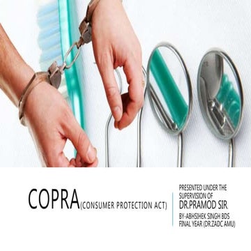 Copra(consumer protection act) public health dentistry | PPTX