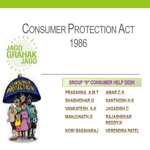CONSUMER PROTECTION ACT-1986 | PPTX