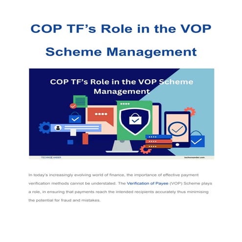 COP TF’s Role in the VOP Scheme Management | PDF