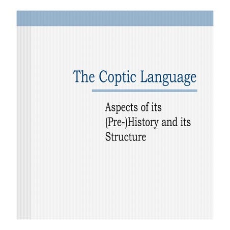 The Coptic Language | PDF