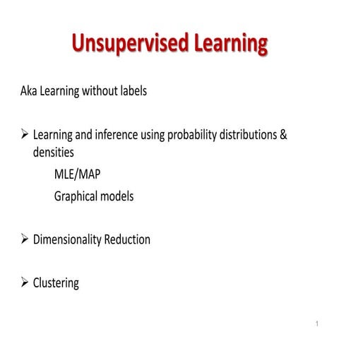 UNsupervised learning unsupervised learning | PDF | Artificial ...