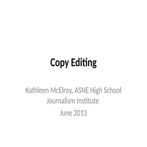 Copryreading and Editing in Newswritings | PPTX