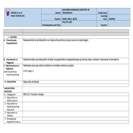 Copy-Filipino - detailed lesson plan ele | DOCX