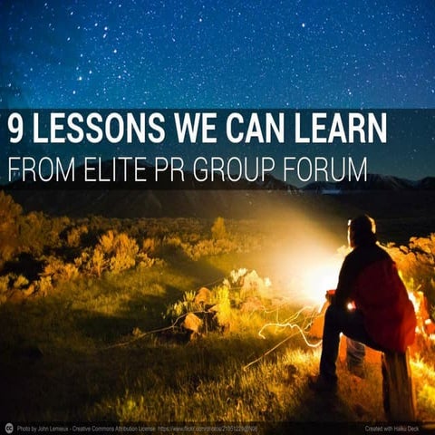 9 lessons we can learn from elite pr group | PPT