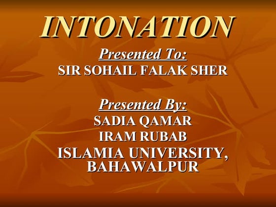 intonation | PPT