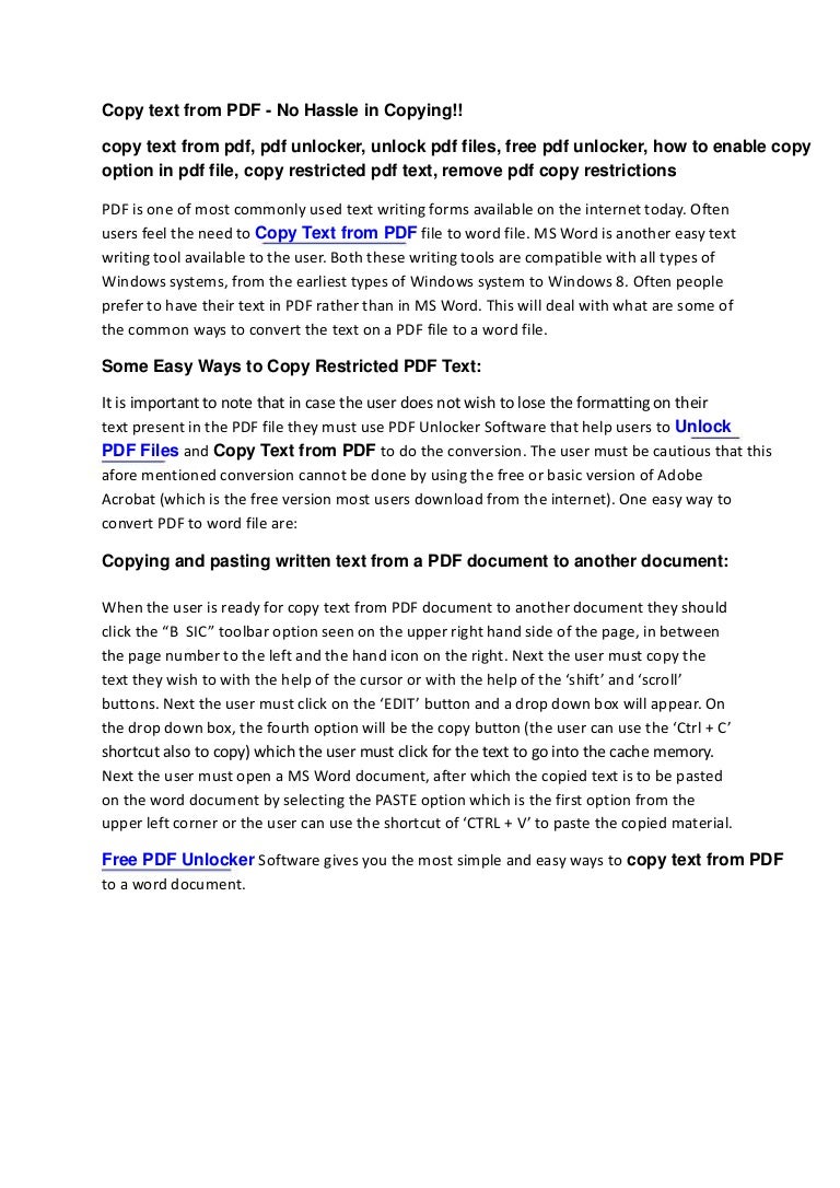 Copy Text From PDF
