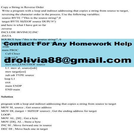 Copy a String in Reverse Order Write a program with a loop and ind.pdf | Programming Languages ...