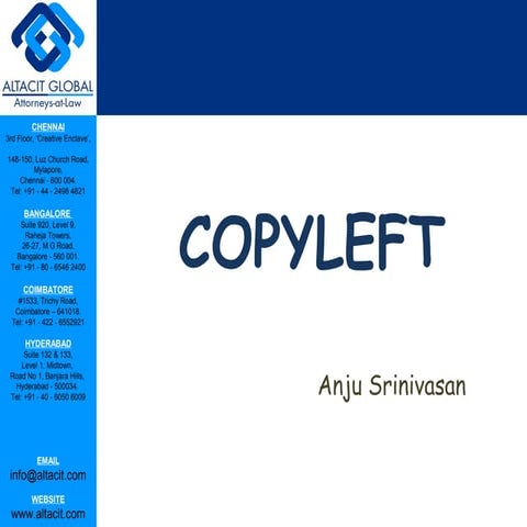 Copyleft | PPT | Desktop Publishing | Computer Software and Applications
