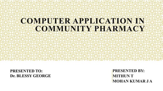 Application of Computers in Pharmacy | PPTX
