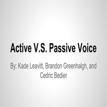 Copy of active v.s. passive voice | PDF