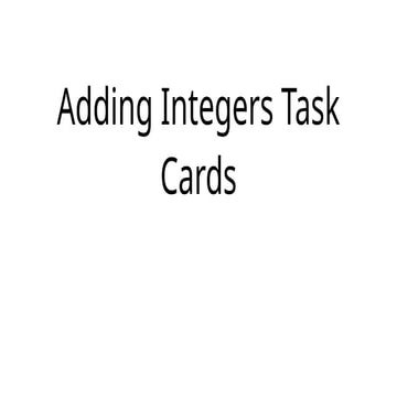 Adding Integers Task Cards for 7th grade math | PPTX