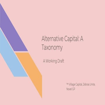 Alternative Capital: A Taxonomy | PPT