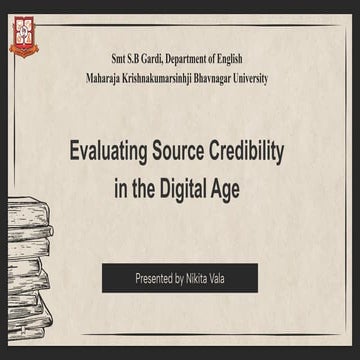 Evaluating Source Credibility in the Digital Age: Integrating Academic ...
