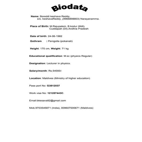 Copy of biodata | DOC