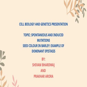 CELL BIOLOGY AND GENETICS PRESENTATION by Shivam Bhardwaj, BSc ...