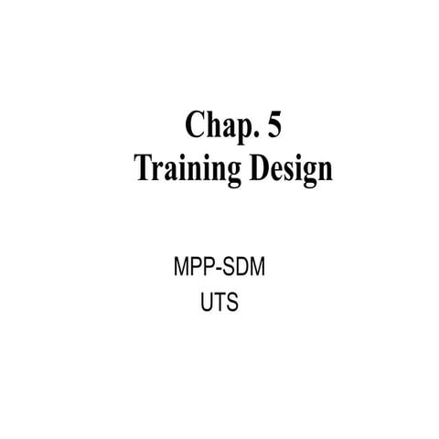 chap.5- Training Design slide | PPT