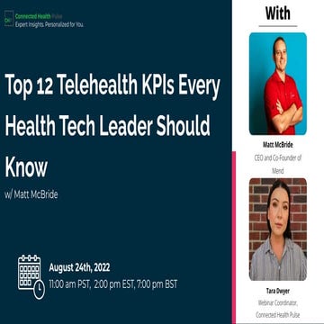 Top 12 Telehealth KPIs Every Health Tech Leader Should Know | PDF