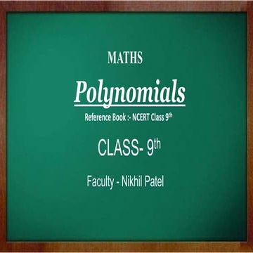Polynomials for class 9th | PPT