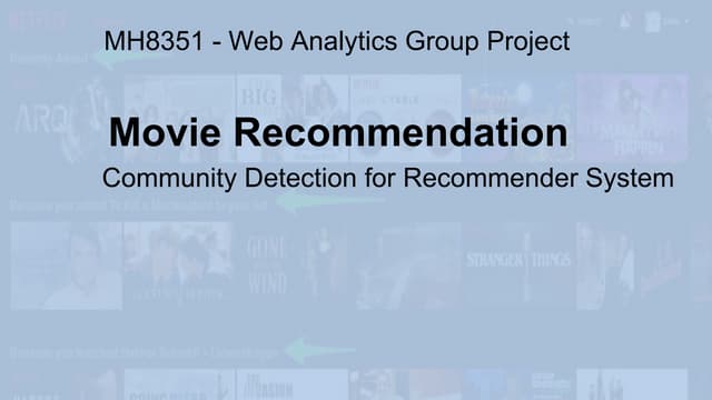 Community Detection Recommender System Ppt