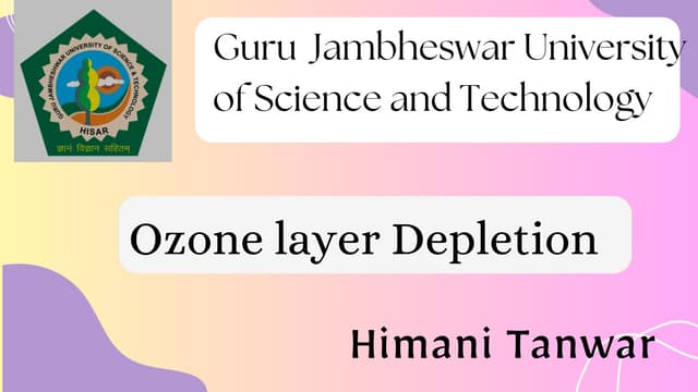 Presentation on ozone depletion | PPTX