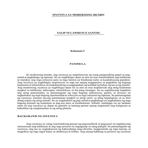 Copy of Copy of Copy of Copy of SIYENSYA SA MODERNONG MUNDO Kabanata 1 ...