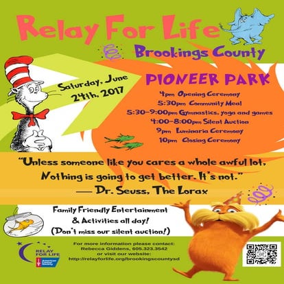 Relay for Life poster - Dr. Seuss | PDF | Cancer | Diseases and Conditions