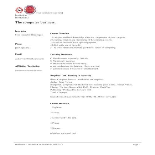 Copy of course syllabus5 11 | PDF