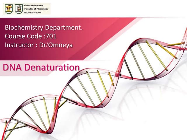 Tm of DNA - melting temperature of DNA | PPTX
