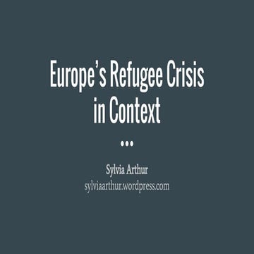 Europe's Refugee Crisis in Context | PDF