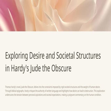 “Jude the Obscure: A Tragic Social Protest” | PPTX