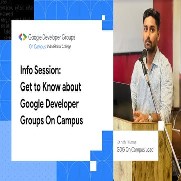 Info Session Google Developer Group ON Campus IGC | PDF