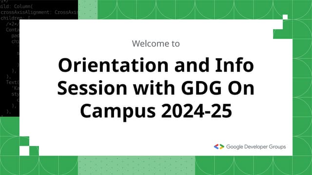 Google Developer Group(GDG) On Campus Info Session PPT 2024 | PPTX