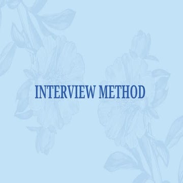 Copy of INTERVIEW METHOD PRESENTATIONpdf | PDF