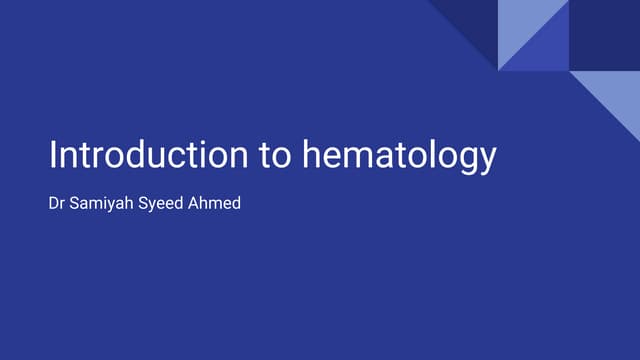 Hematopoiesis (Immunology) | PPTX