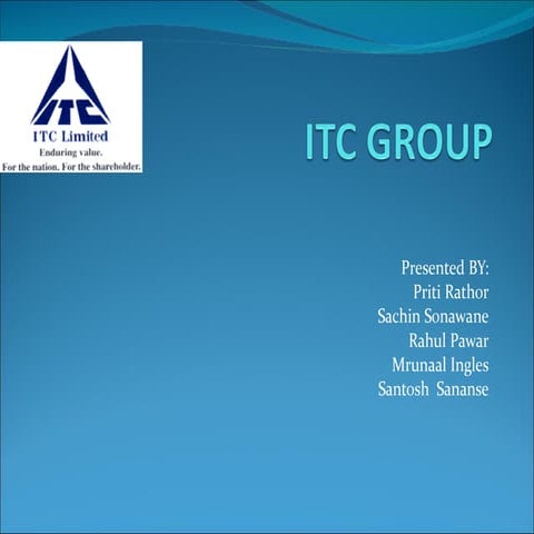 ITC Group Presented By PSRMS | PPT | Business | Business and Finance