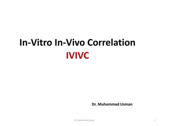 IN VITRO - IN VIVO CORRELATION | PPTX