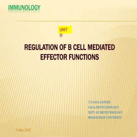 B cell mediated effector function | PPTX