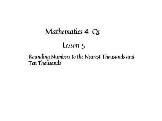 ROUNDING OFF NUMBERS | PPT