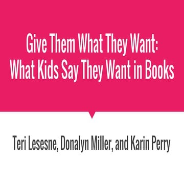 Give them what they want: Marantz PB Symposium Preso | PPT