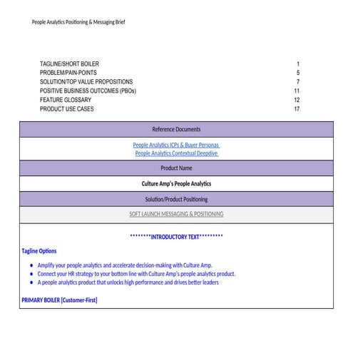 Copy of MASTER I People Analytics UMF I Product Messaging .docx