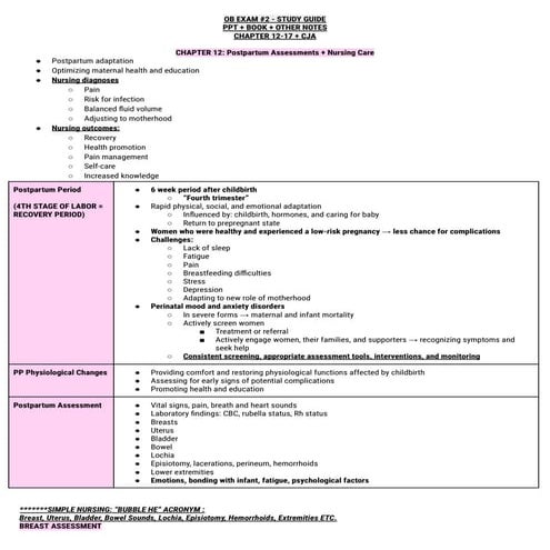 Postnatal Examination | Postnatal Assessment | PPTX