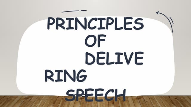Oral Communication - Principle of Speech Delivery.pptx