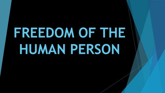 Freedom of the human person | PPTX | Agnosticism | Religion & Spirituality